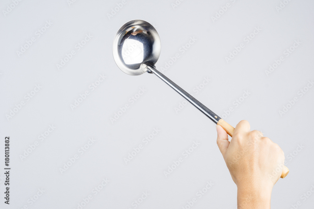 Holding Soup Ladle