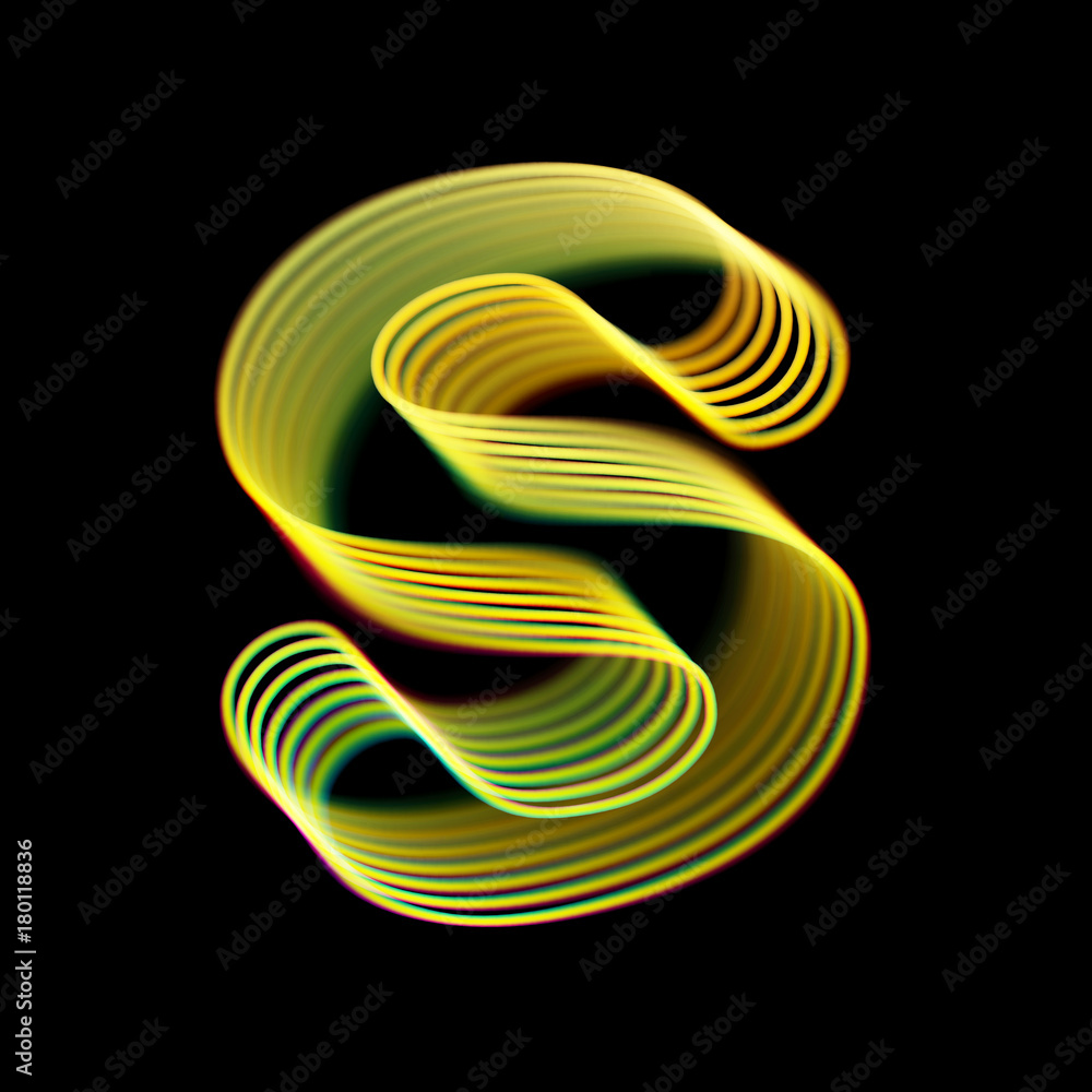 3D letter S logo. Modern technology digital logotype design. Letter S ...