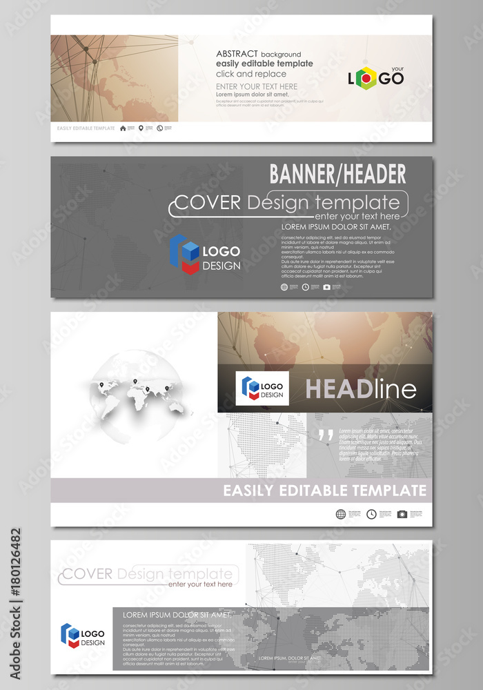 The minimalistic vector illustration of the editable layout of social ...