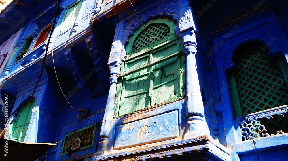 Blue city, Jodhpur, Rajasthan, India. Blue houses, background. Bright ...