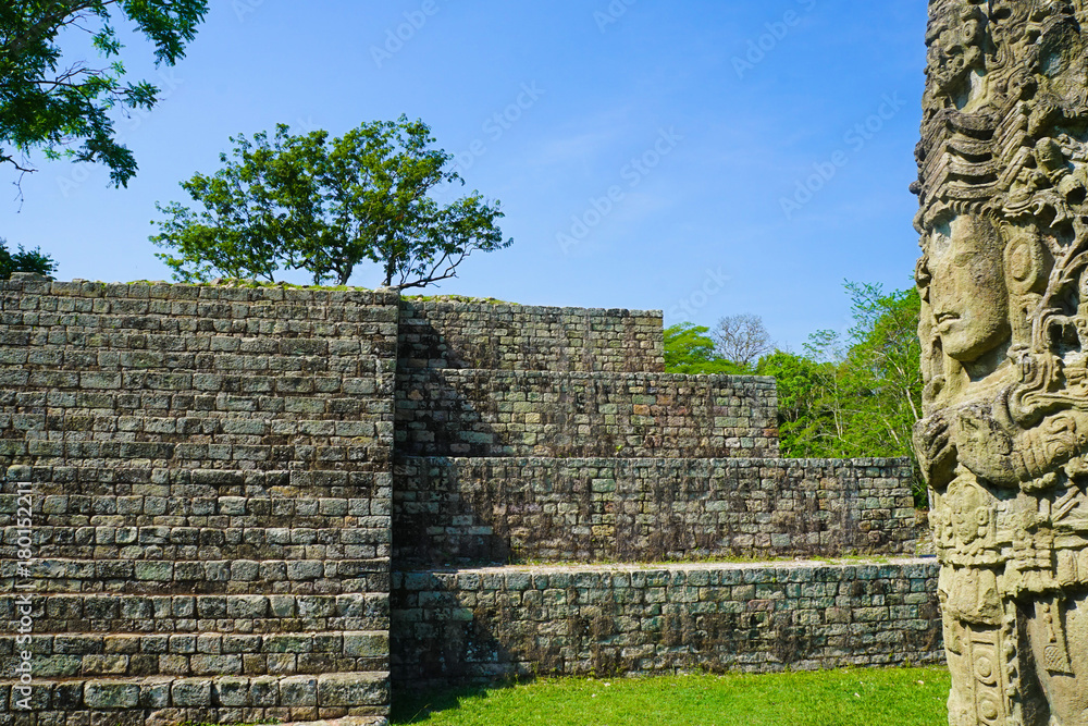 Copan ruins in the archeological site, Copan Ruinas, Honduras, Central ...