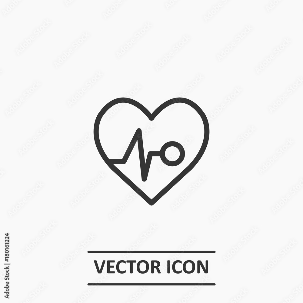 Outline heart impulse icon illustration vector symbol Stock Vector ...