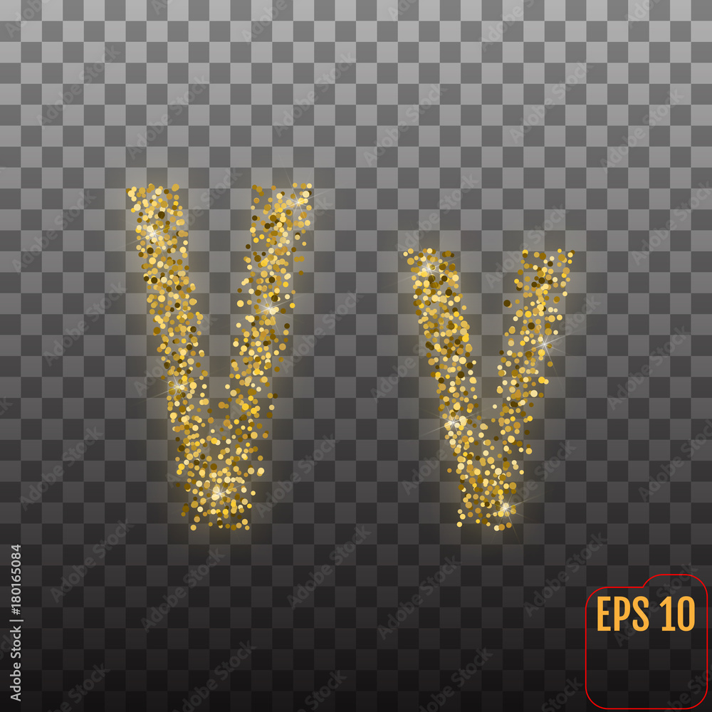 The Letter V In Glitter