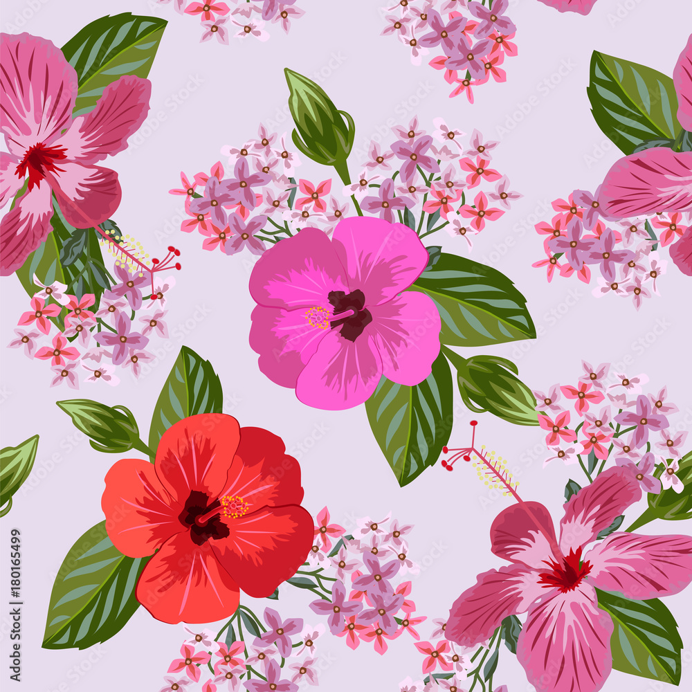 Vintage Hibiscus Pattern
