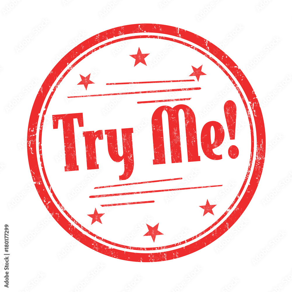 Try me grunge rubber stamp Stock Vector | Adobe Stock