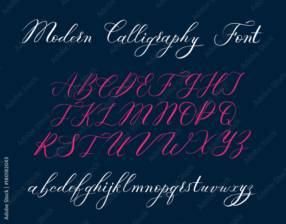 Vector modern calligraphy alphabet Stock Vector | Adobe Stock