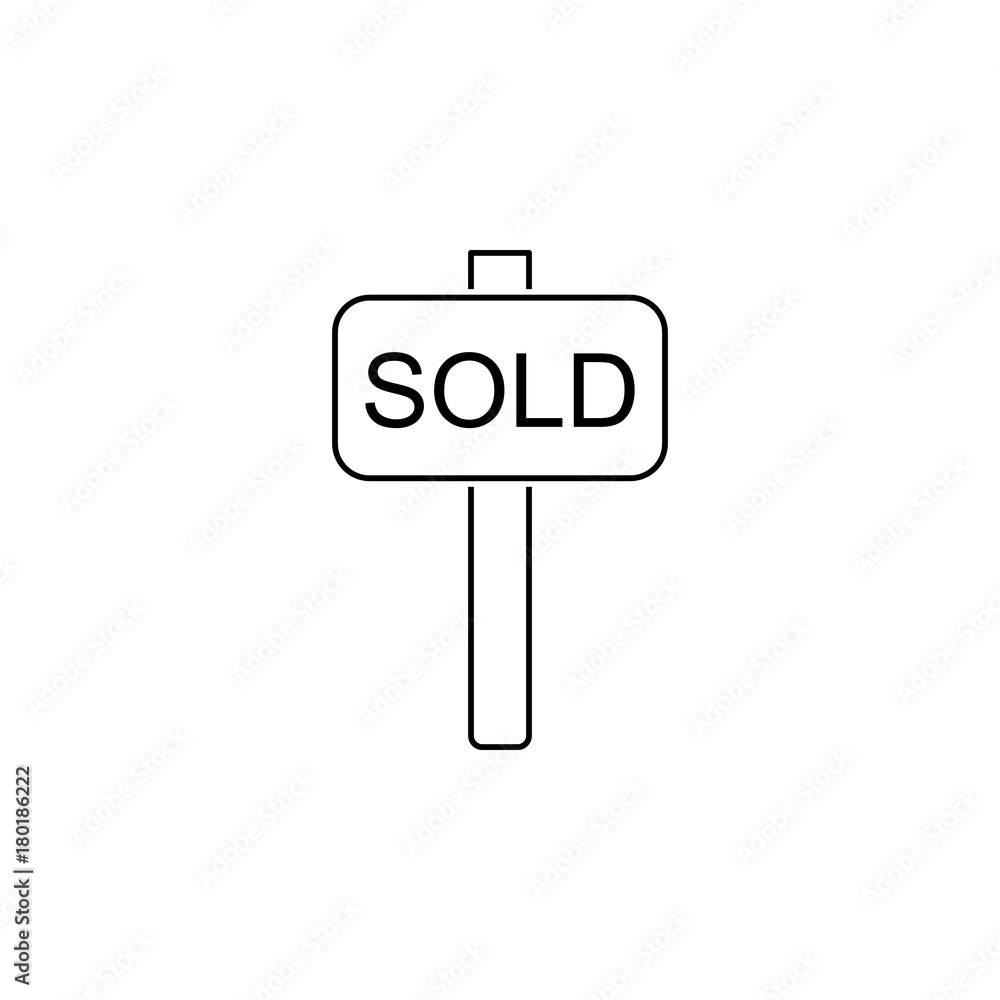 Sold vector icon, sold out symbol. Real estate element. Premium quality ...
