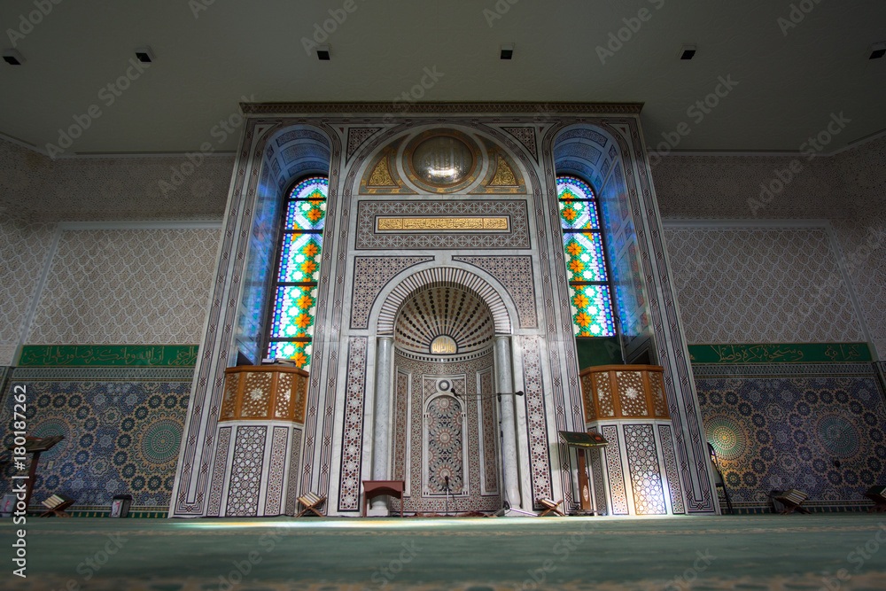 The Interior Of Ar Rahmah Mosque Or Floating Mosque. Constructed On The ...