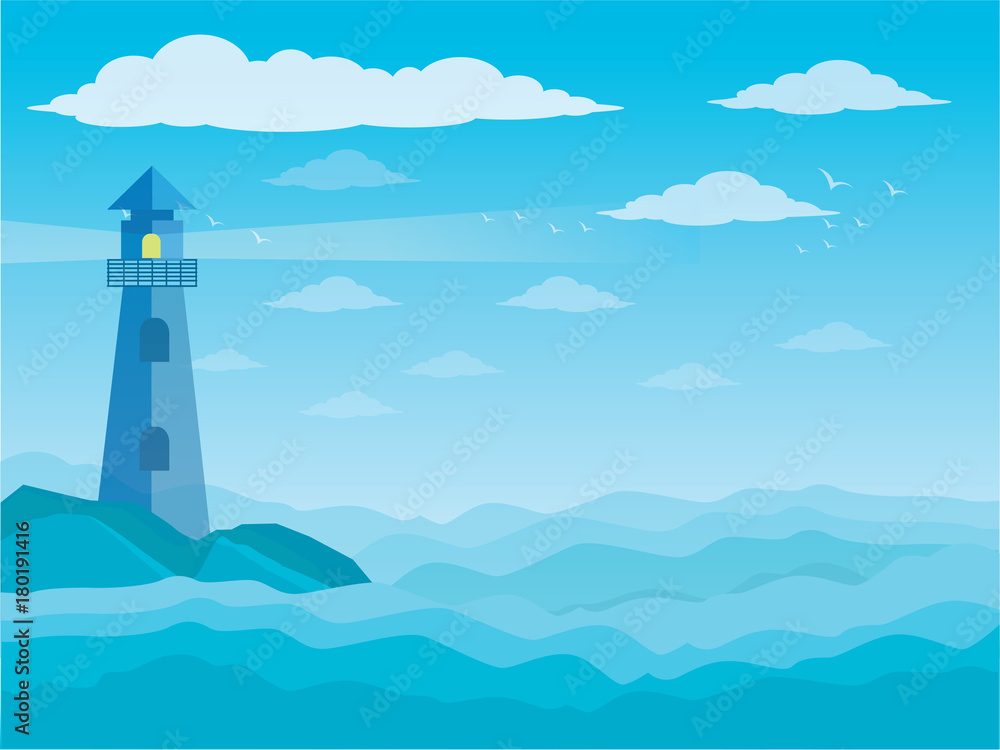 Sea and clouds, bird in the sky, sky, sea, scene, beautiful, background ...