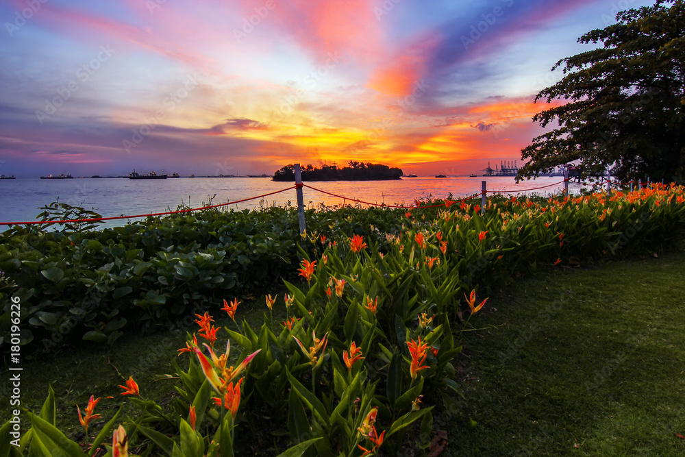 Sentosa Beach Sunset