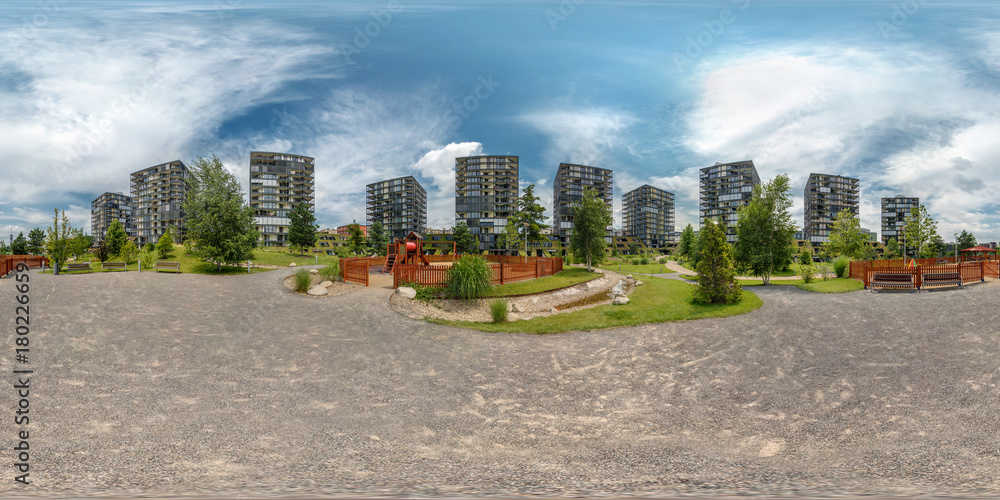 Full 360 panorama in equirectangular spherical projection in stylish ...