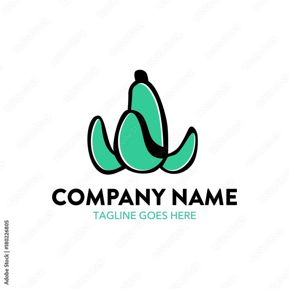 banana logo with unique style and simple colors. Stock Vector | Adobe Stock