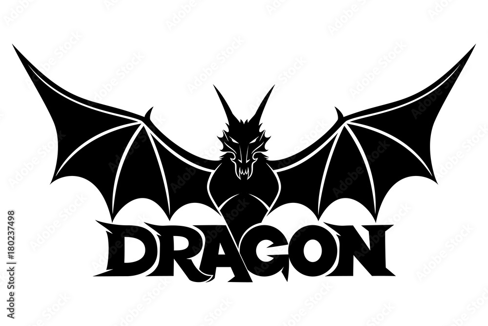 Black dragon sign. Stock Vector | Adobe Stock