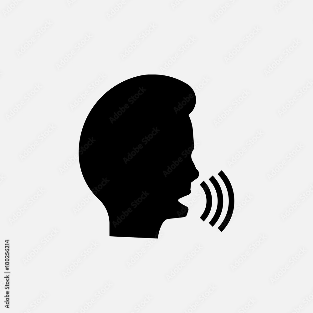 Man speaking icon. Talking symbol. Vector illustration. Stock Vector ...