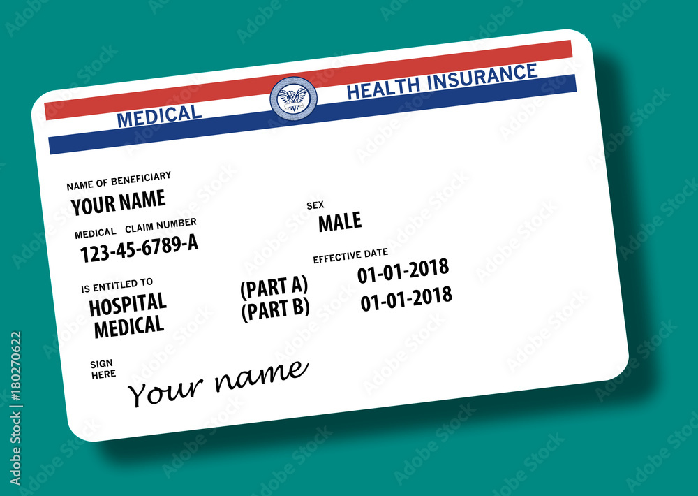 Generic medicare card. Very generic. Medicare name is not used on the ...