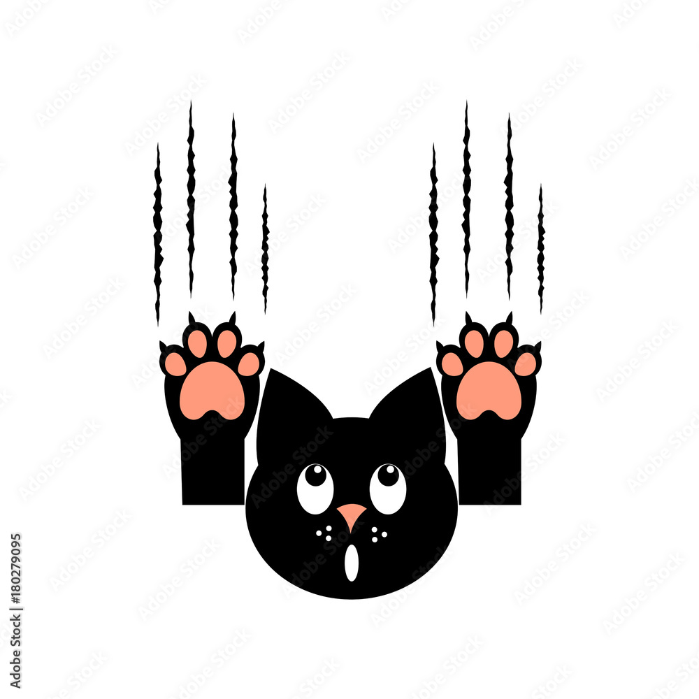 Cat paw print with scratches. Vector illustration. Stock Vector | Adobe ...