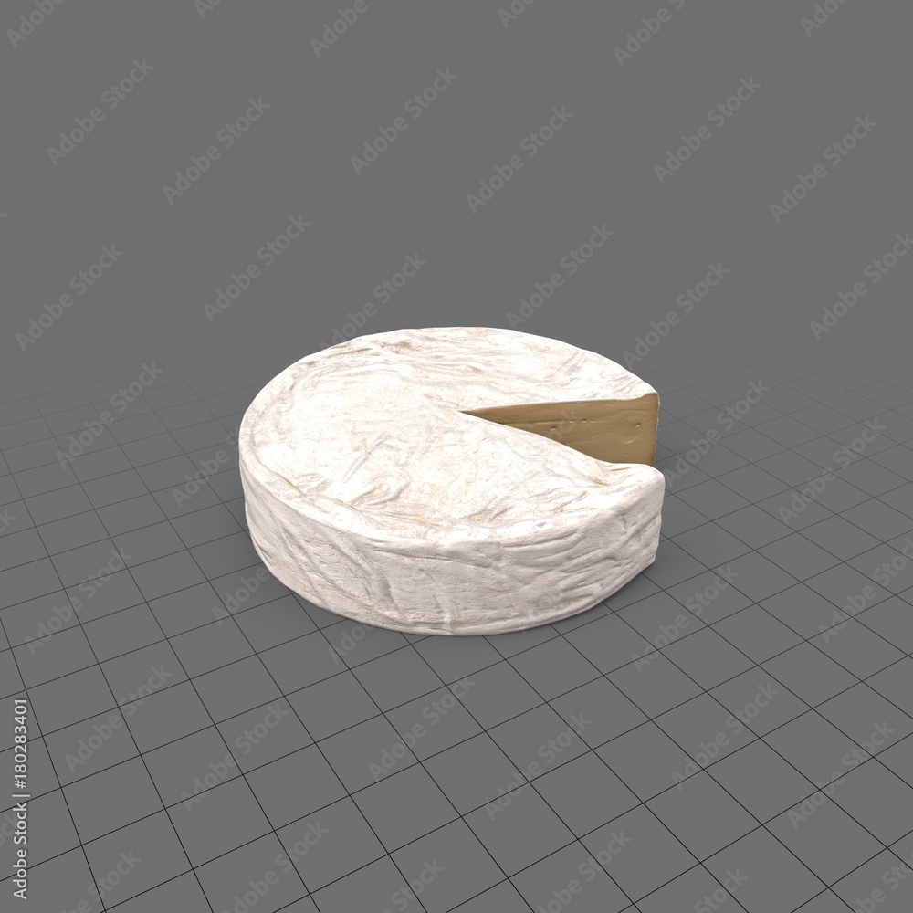 Sliced wheel of brie cheese Stock 3D asset | Adobe Stock