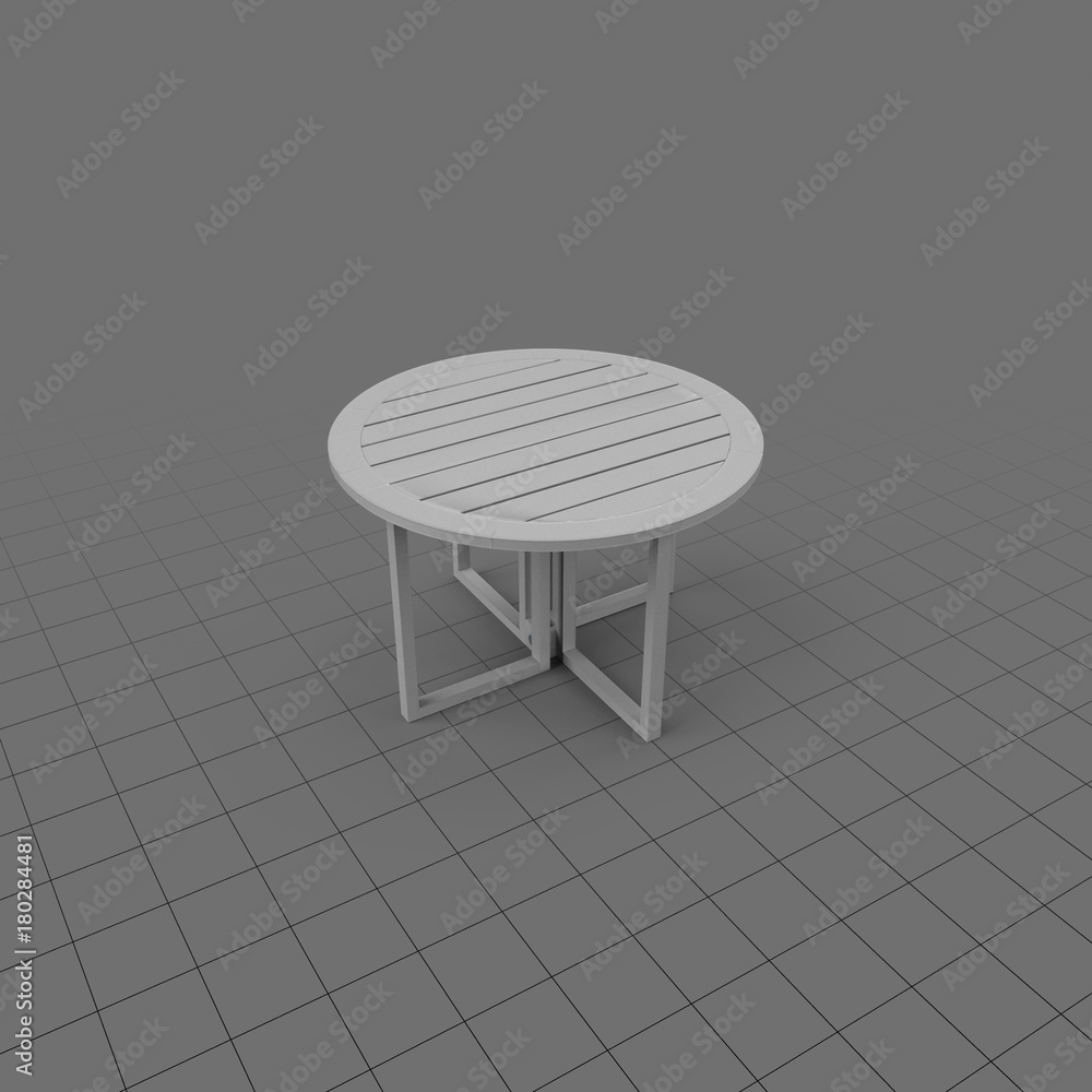 Plastic round patio table Stock 3D asset | Adobe Stock