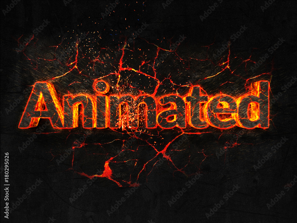 Animated Fire text flame burning hot lava explosion background. Stock ...
