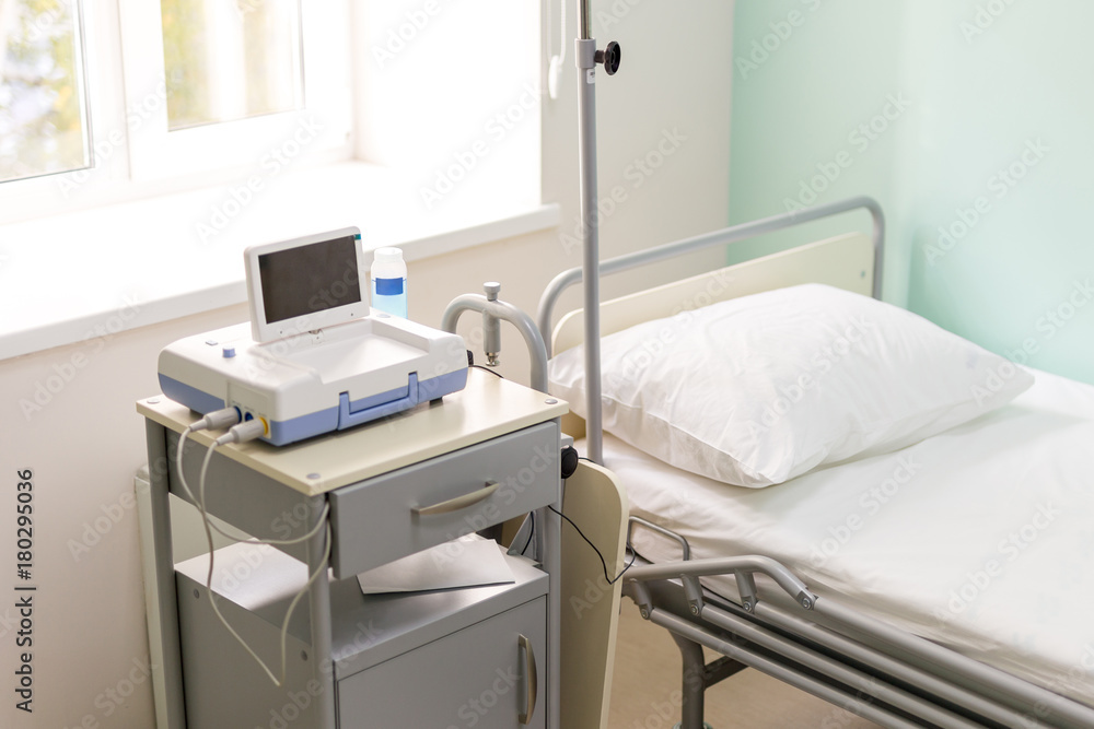 Cardiotocograph device in a hospital to examine fetus heartbeat and ...
