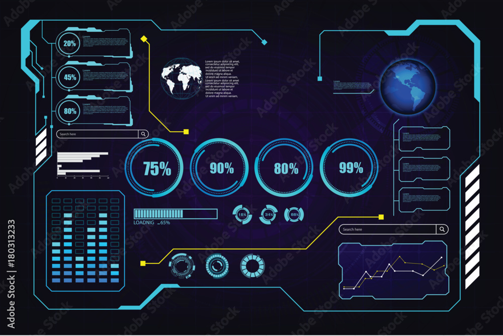 abstract hud ui gui future futuristic screen system virtual design ...