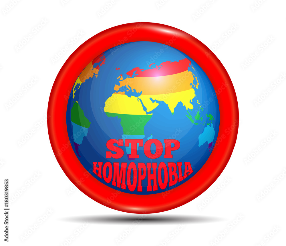 Icon LGBT stop homophobia on a white background. Vector symbol eguality ...