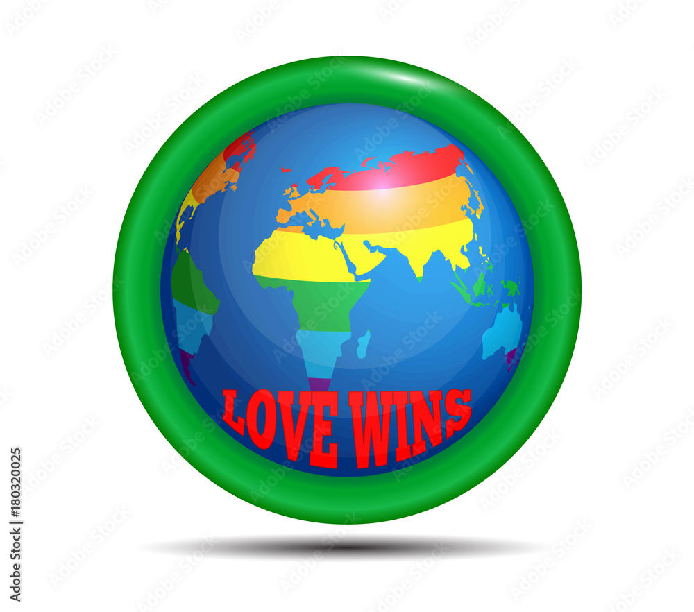 Icon LGBT Love Wins on a white background. Vector symbol eguality gay ...