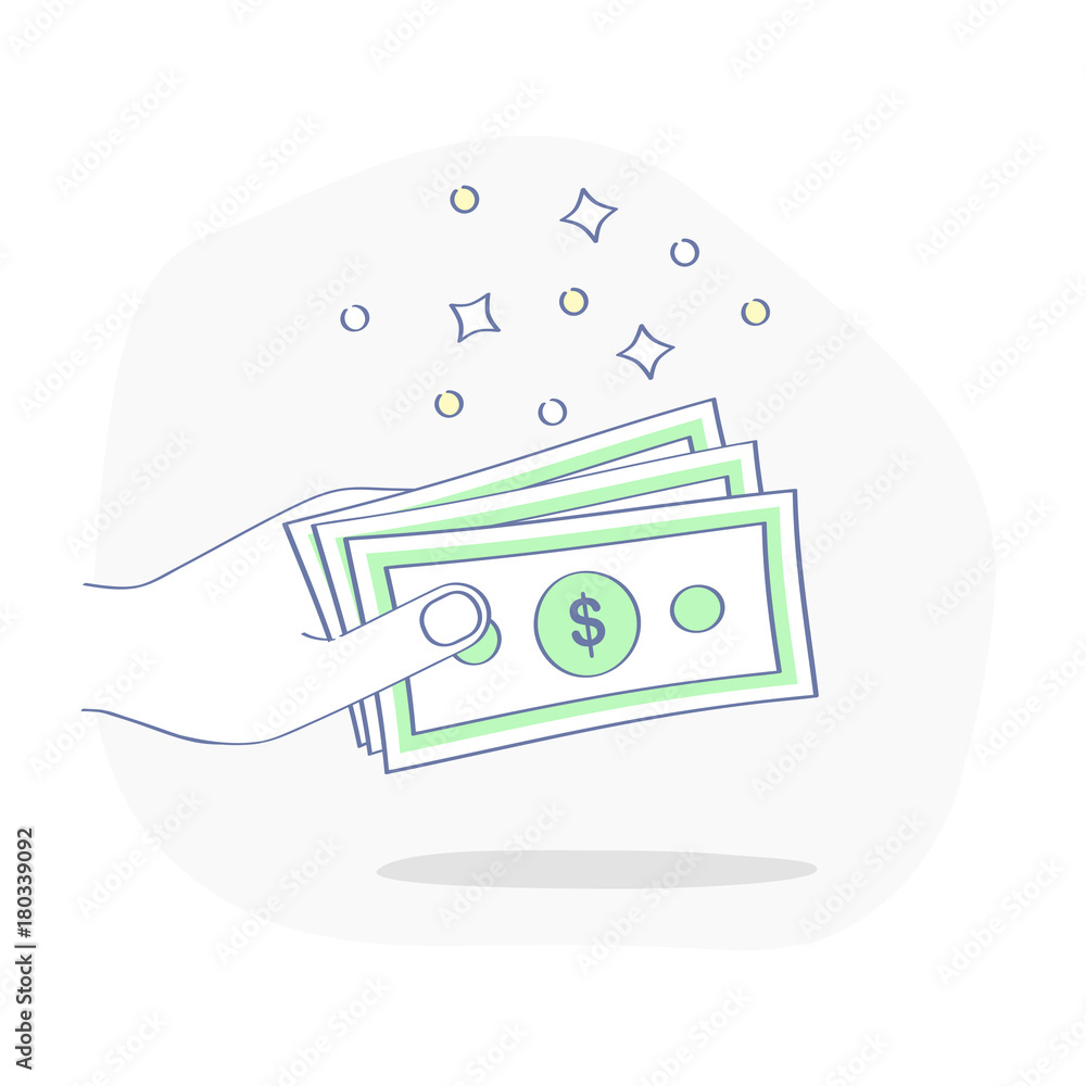 Vecteur Stock Payment, pay, give money, salary, wage. Flat outline ...