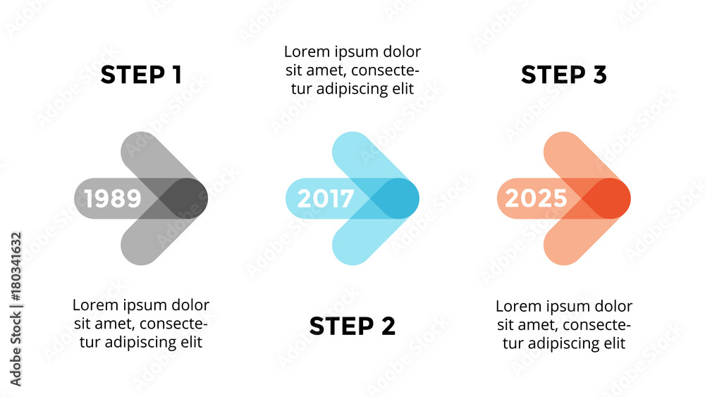Vector arrows circles timeline infographic, diagram chart, graph ...