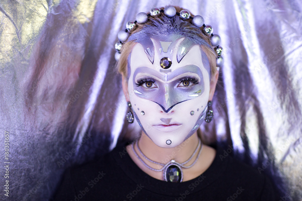 Alien woman make up foto de Stock | Adobe Stock