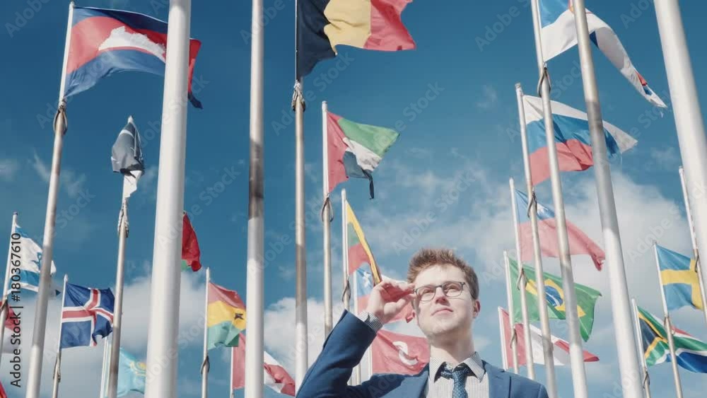 Optimistic look into a promising future Conceptual clip against the ...