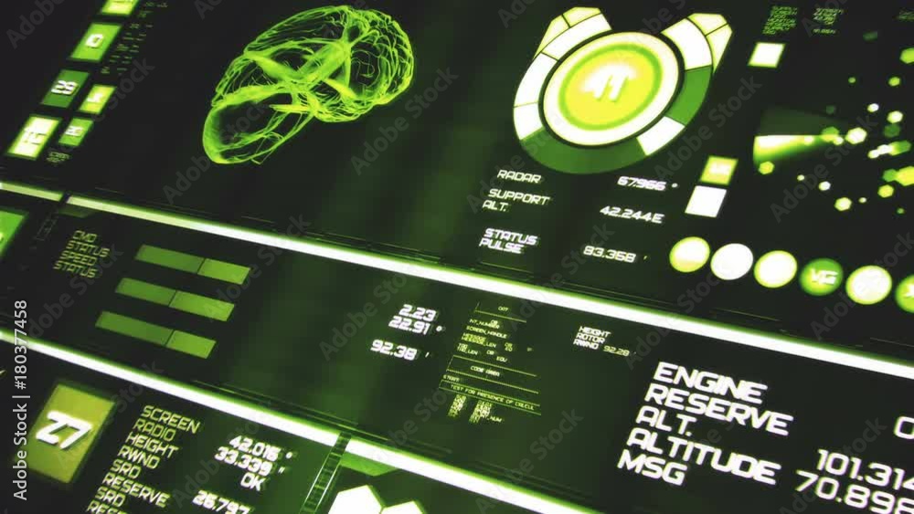 Video „Perspective view of deep green futuristic interface/Digital ...