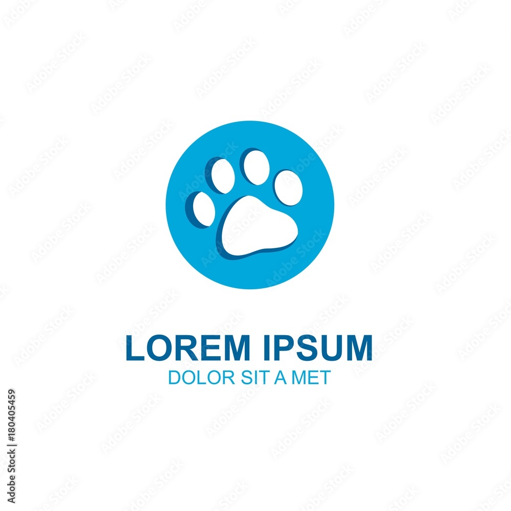 dog foot logo design, the sole of the dog's foot, vector icon. Stock ...