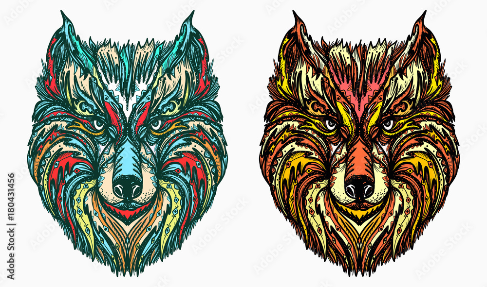Native American Wolf Design