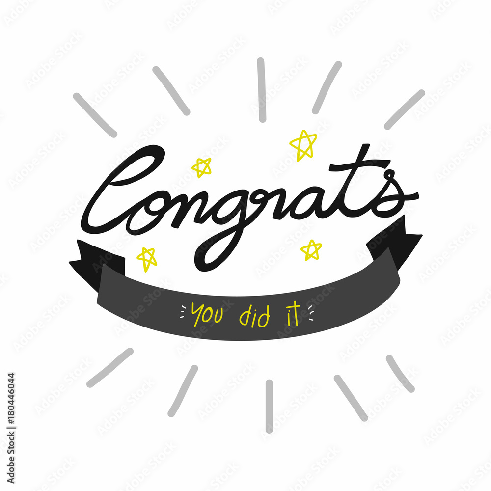 Congrats you did it word vector illustration Stock Vector | Adobe Stock