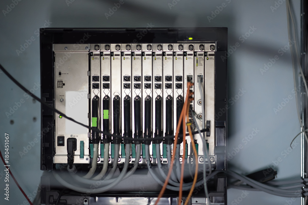 Equipment for ip telephony is installed in the switch box. Internet ...