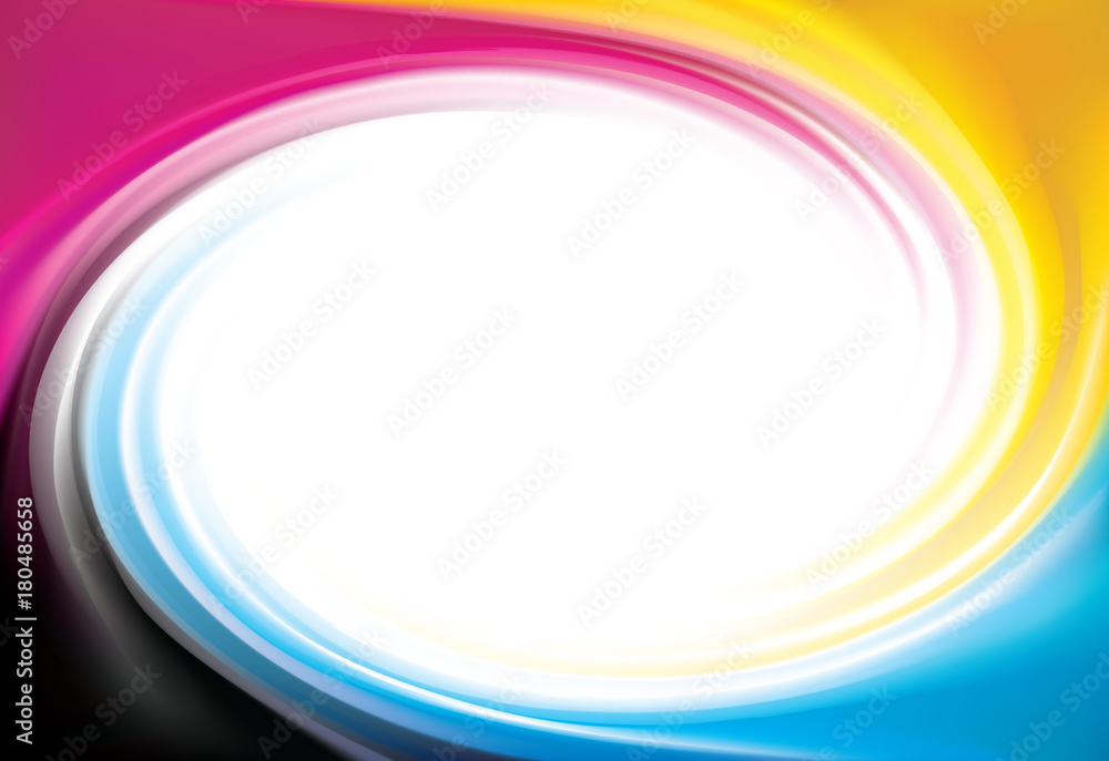 Vector swirl background of primary colors printing process (CMYK) Stock ...