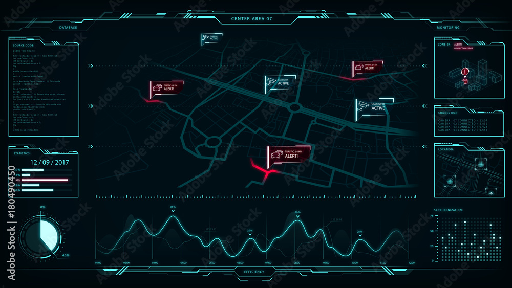 HUD elements pack, transparent displays, command center, smart cities ...