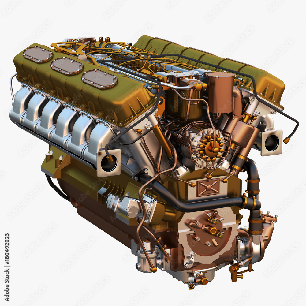 Diesel Engine V12 Stock Illustration | Adobe Stock