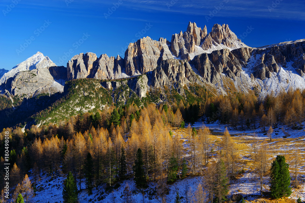 Croda da Lago in the Dolomites, Italy, Europe Stock Photo | Adobe Stock