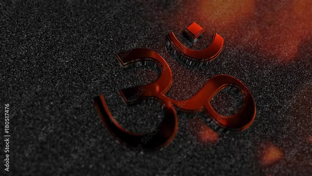 Om Symbol Reflecting Fire And Flames Stock Video | Adobe Stock