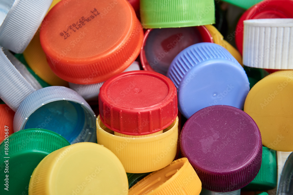 tapas de botellas de plastico Stock Photo | Adobe Stock