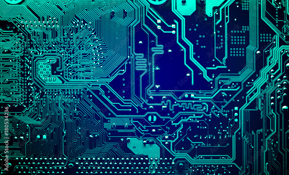 Circuit board. Electronic computer hardware technology. Motherboard ...