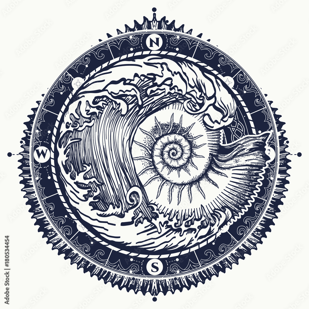 Ammonite Tattoo Designs