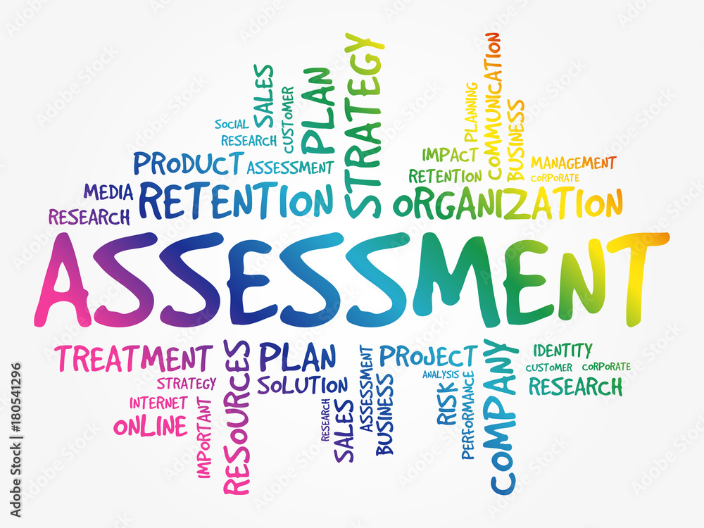 ASSESSMENT word cloud collage, business concept background Stock Vector ...