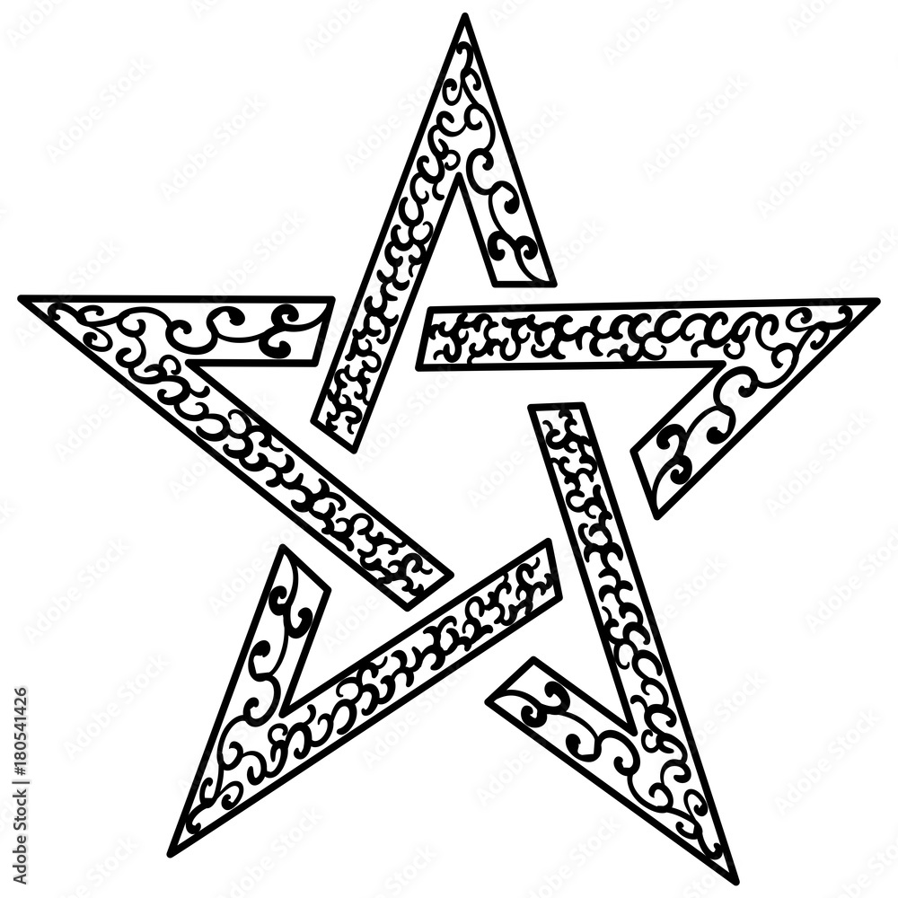 Tattoo tribal star vector. Isolated sketch star Stock Vector | Adobe Stock