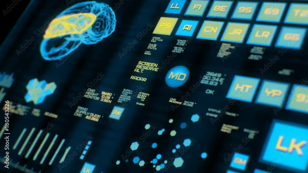 Perspective view of colorful futuristic interface/Digital screen ...