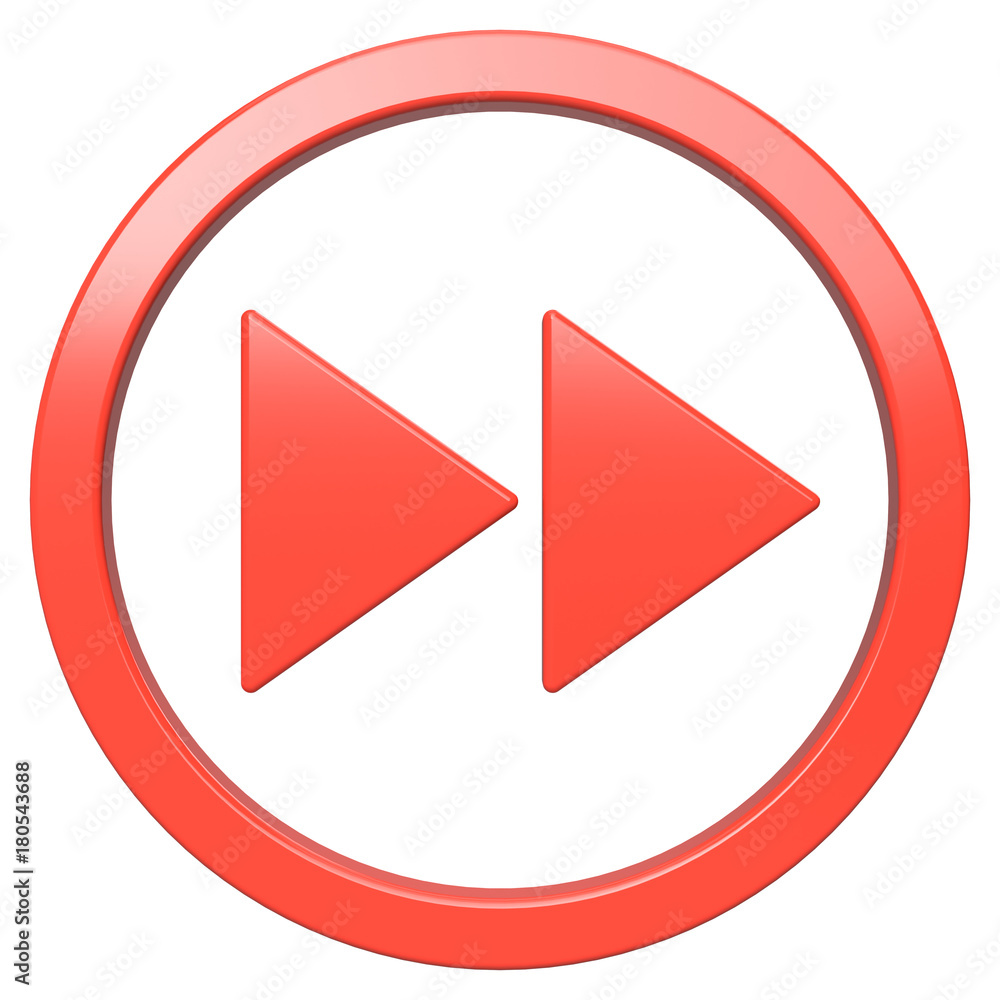 Forward icon. Red round 3d button with frame Stock Illustration | Adobe ...