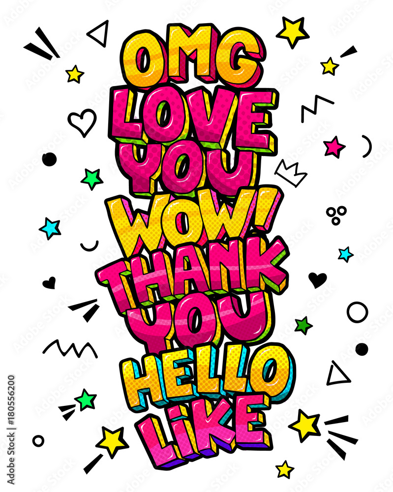 Words in pop art comics style. Stock Vector | Adobe Stock