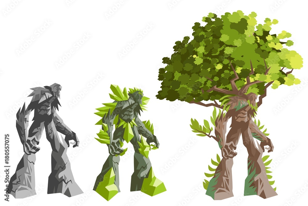 Vettoriale Stock fantasy titans nature golem elemental | Adobe Stock